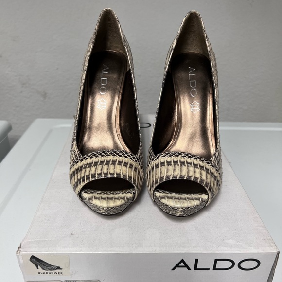 Aldo | Shoes | Aldo Heels Blackriver Snake Heel Size 36 | Poshmark